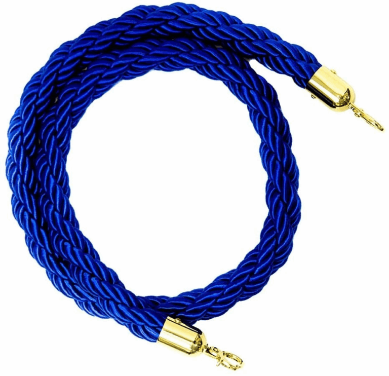 Blue/Gold Twisted Bollard Stanchion Rope Hire | Party Sunshine Coast